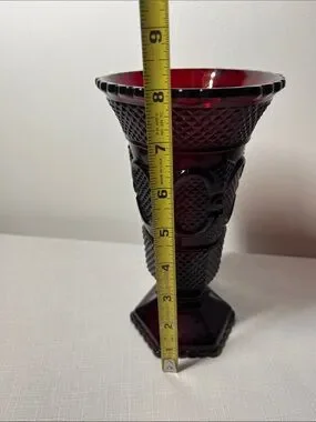 Avon | Accents | Avon Cade Cod Ruby Red Pressed Glass Decorative Vase ...